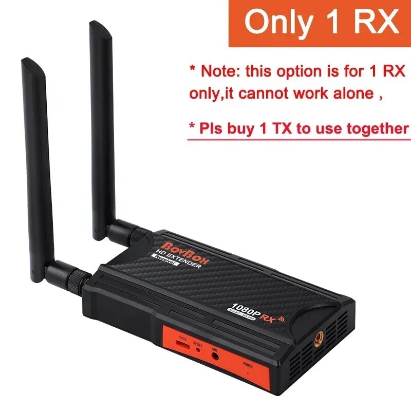 BOVBOX HDMI удлинитель 200м, 1 Receiver, Черный