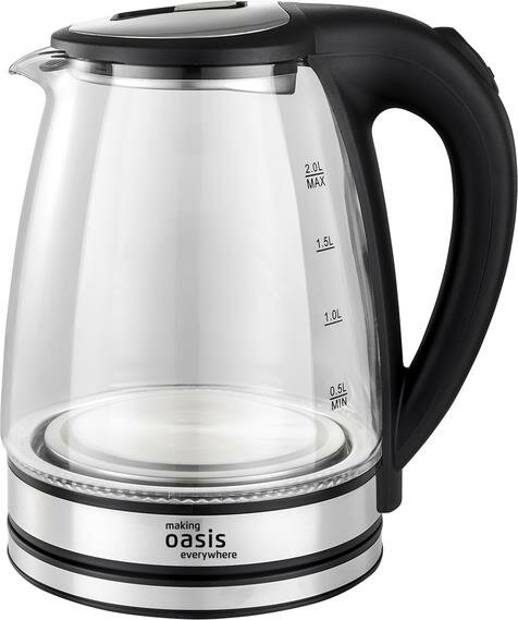 Чайник электрический Oasis K-8GS 2л, мощность 2000Вт, черный