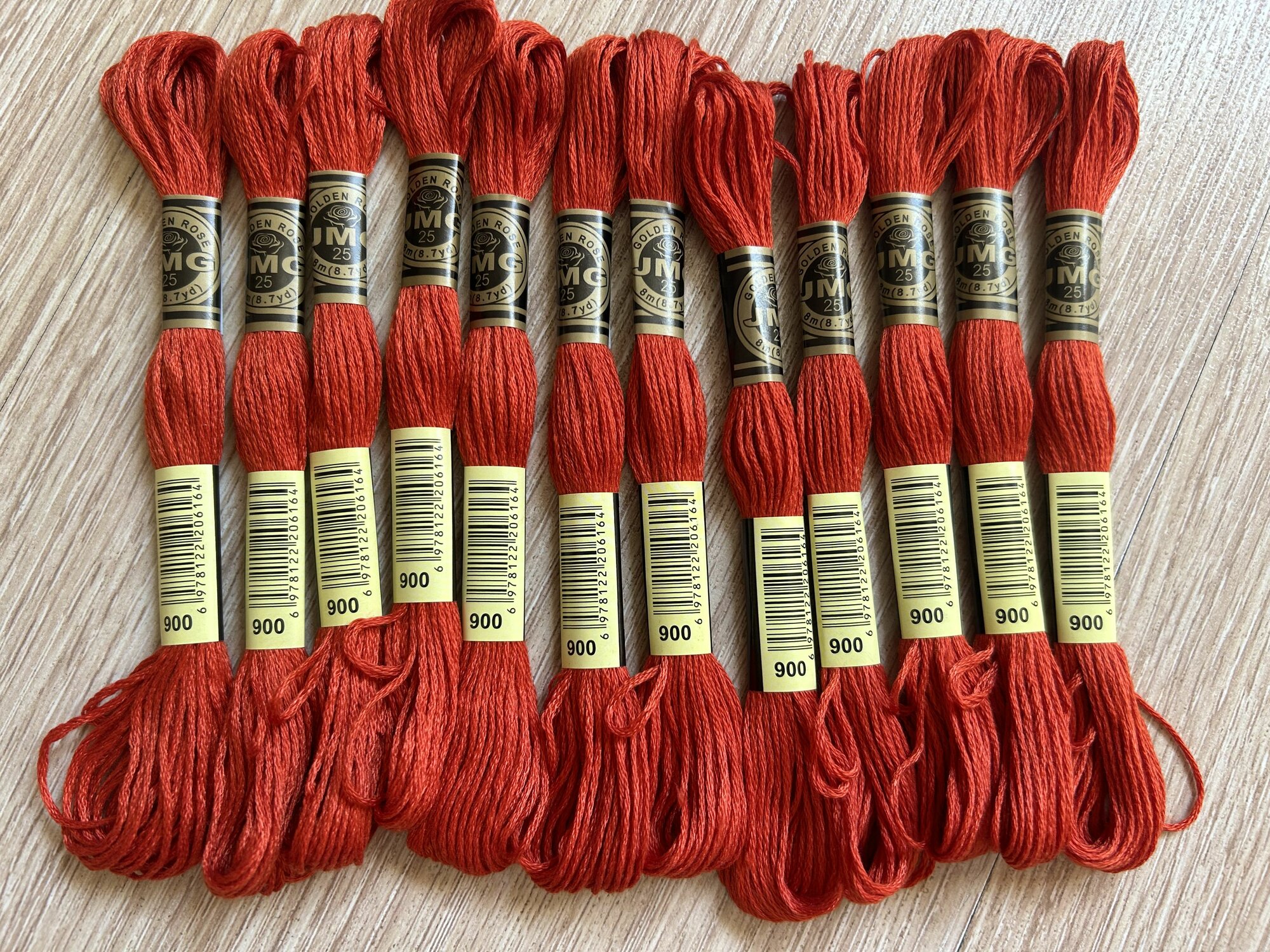 Нитки для вышивания JMC мулине (150-3866) 100% полиэфир 12 штук x 8 м