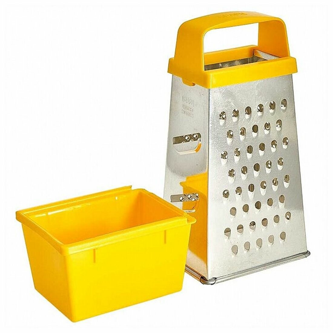 Терка 4-х гранная 27см "Кварц" с пласт. ручкой и пласт. контейнером 450мл (сервис/уп)