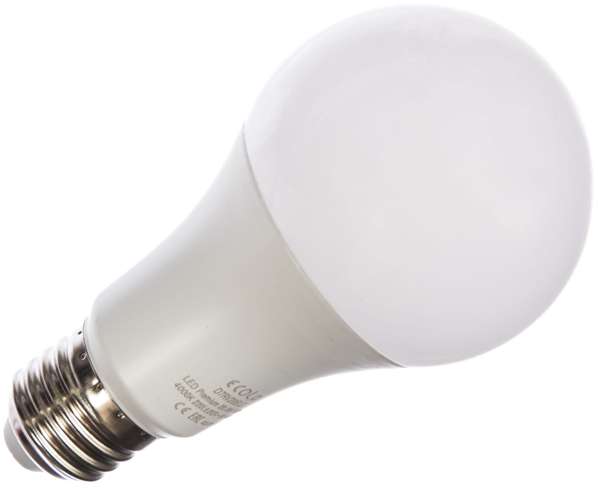 5 шт Светодиодная лампа Premium E27 20.0W A65 220-240V 4000K Ecola Classic LED D7RV20ELC
