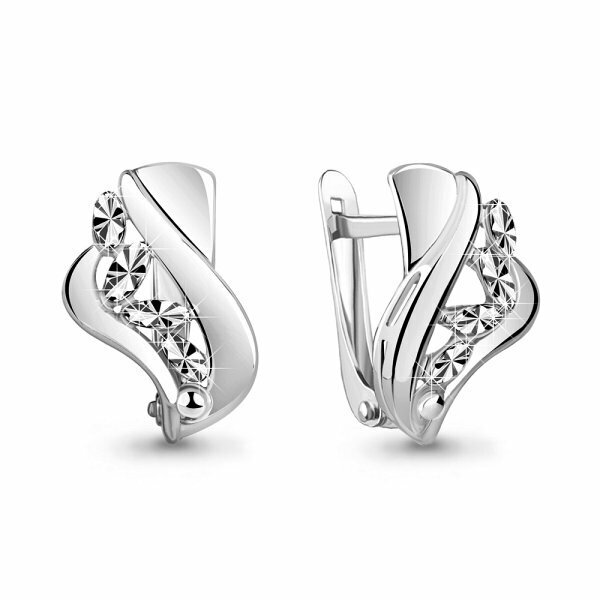 Серьги, серебро, 925 проба, родирование