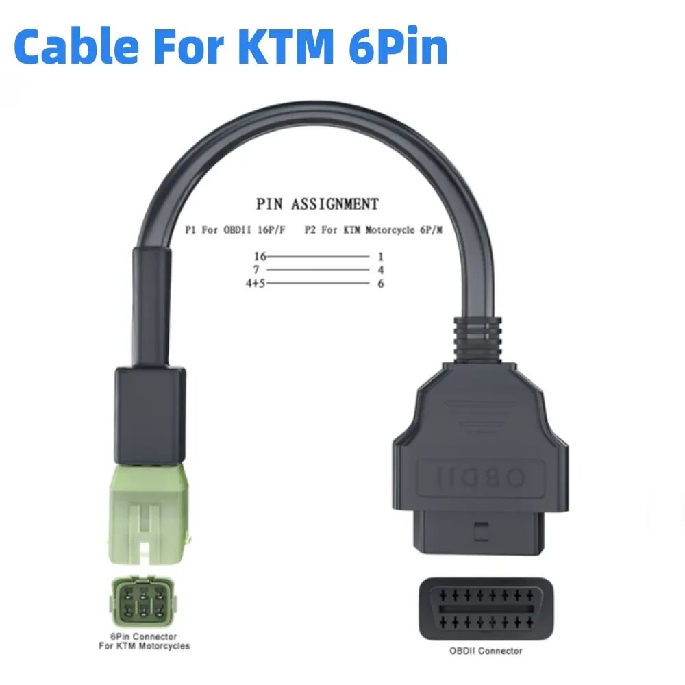 Переходник OBD 4 конт./16 конт. OBD для мотоциклов, для Suzuki, HONDA 4 конт, kтм 6 конт. For KTM 6pin