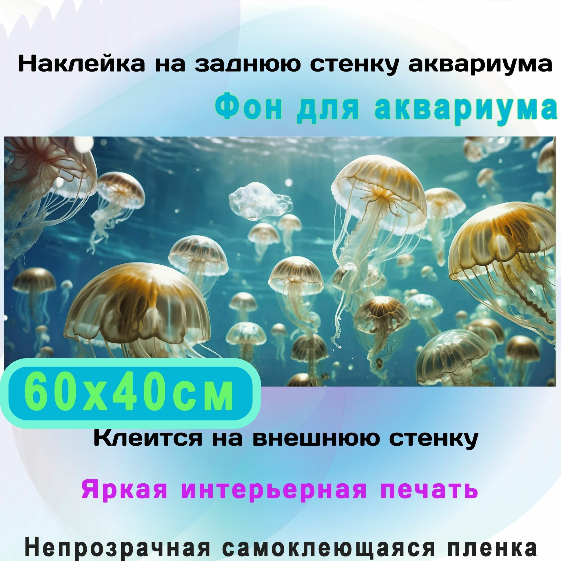 Фон самоклеющийся для аквариума Заглянули2 60х40см. Интерьерная печать, европейская пленка. Непрозрачная, односторонняя, клеится снаружи.