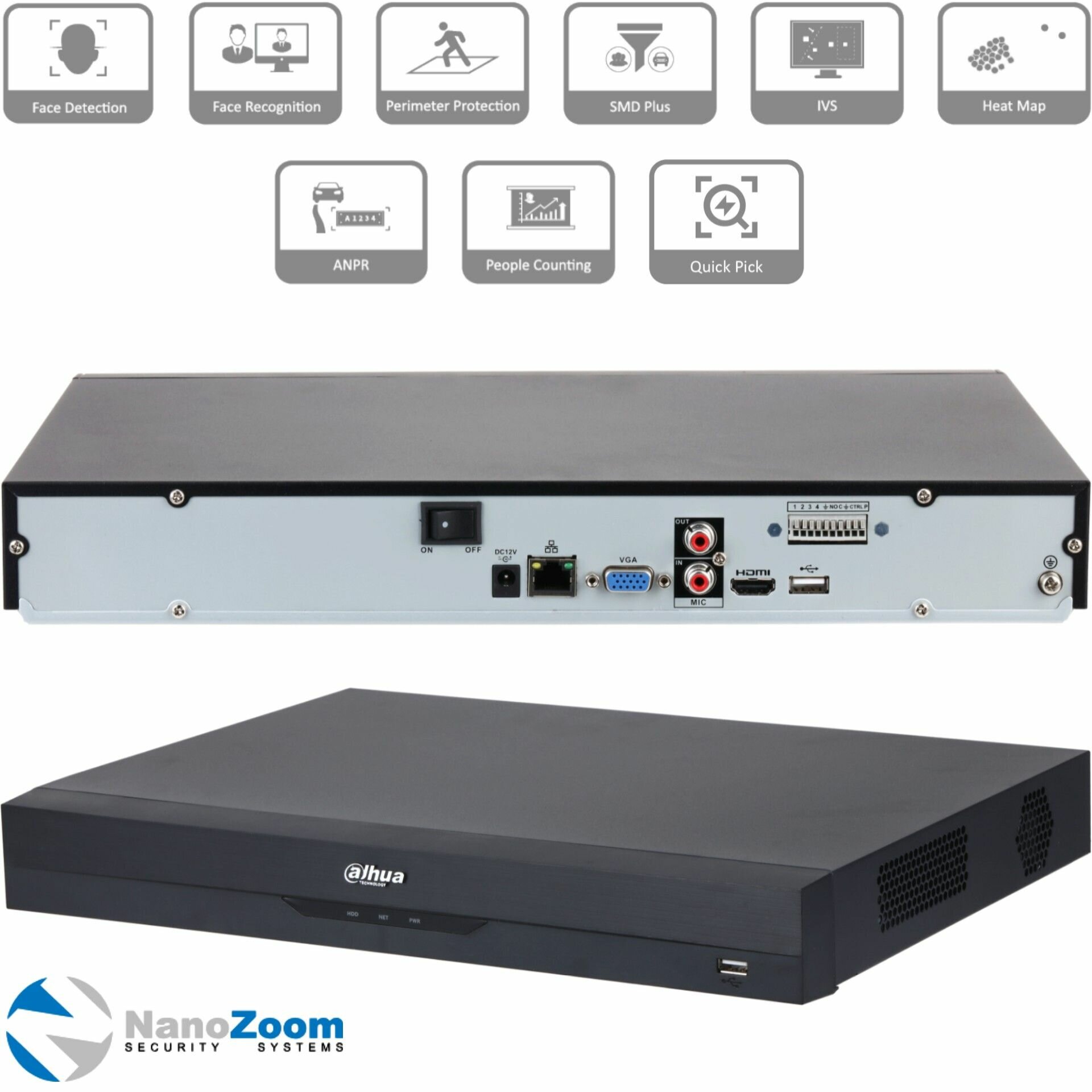 Dahua DH-NVR4216-EI - 16 канальный видеорегистратор IP для камер видеонаблюдения, NVR регистратор сетевой