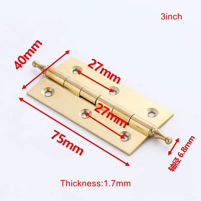 Матовые латунные дверные петли золотые 2/2.5/3 дюйма 3 inch