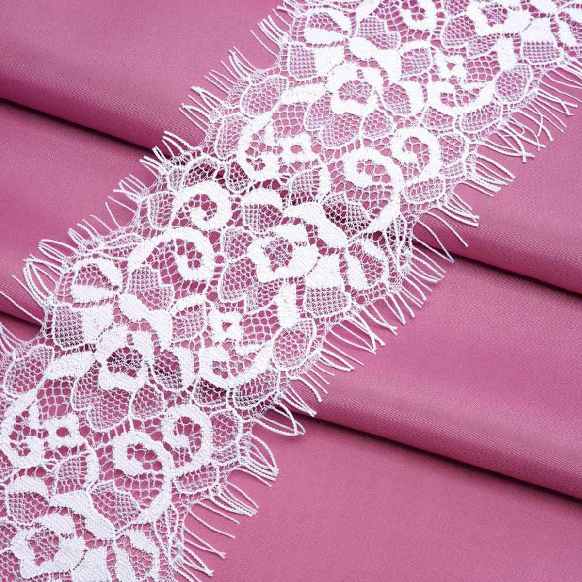 Кружево шантильи на сетке для рукоделия и шитья 8,5см*3м, белое, Айрис