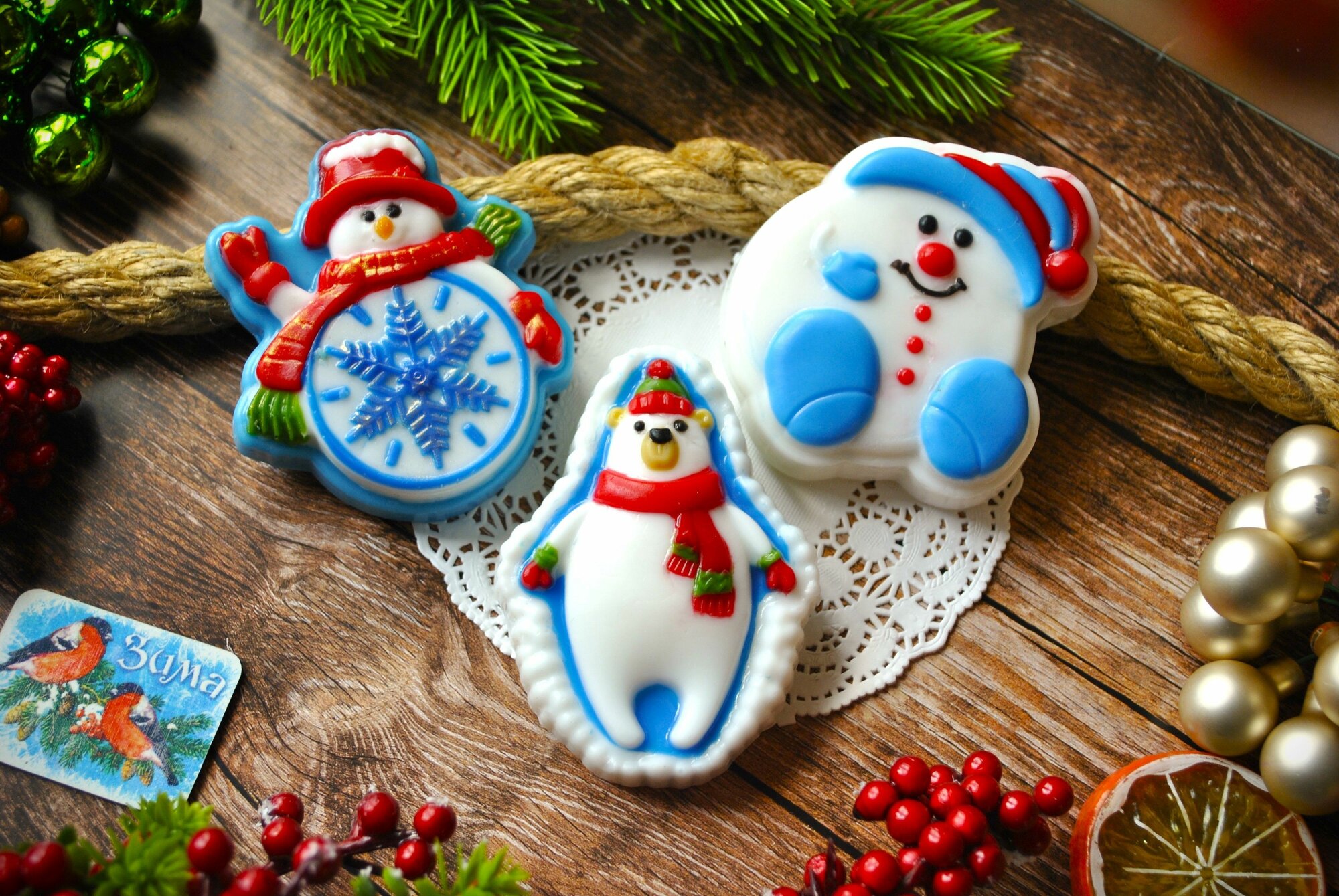 Набор пластиковых форм для мыловарения к Новому Году- "Новогодний3"- 3 шт.