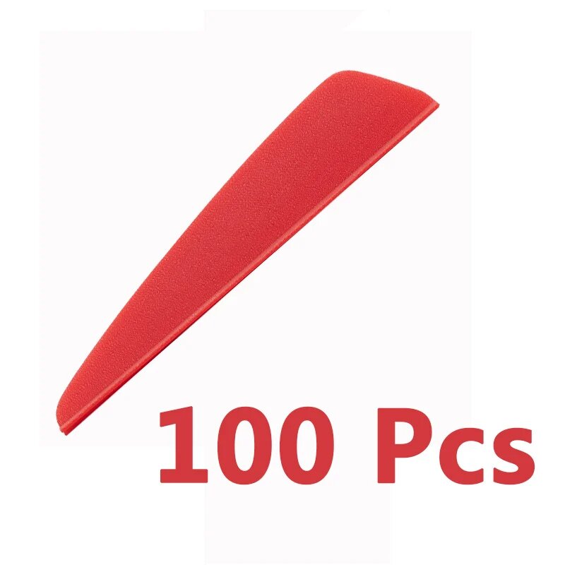 50/100 шт. 2 дюйма, перья из ТПУ, пластиковые перья для стрел, Красный, Red 100 Pieces