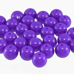 Бусины для рукоделия акриловые глянцевые, диаметр 10 мм, упак. 100 шт, цвет: фиолетовый