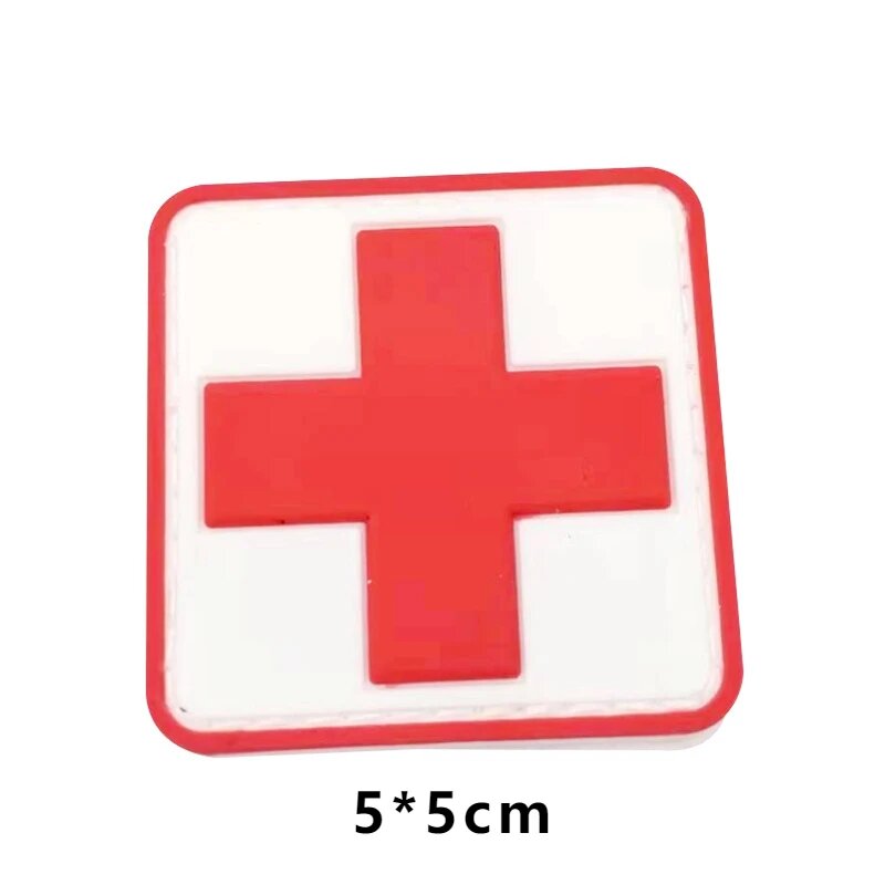 Тактическая нашивка Красный Крест 3D ПВХ Красный, 4