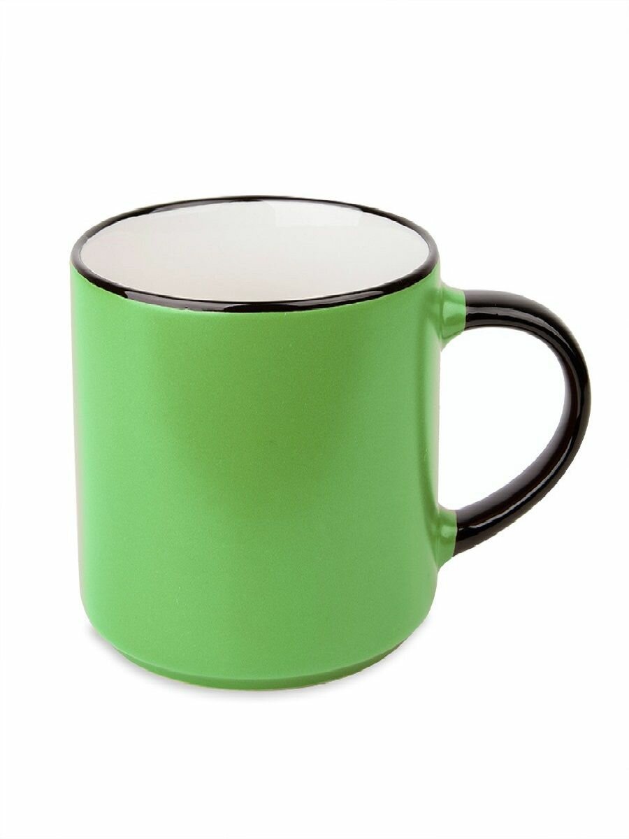 Кружка MARINA, матовая, зеленый с черным, 450мл, фарфор