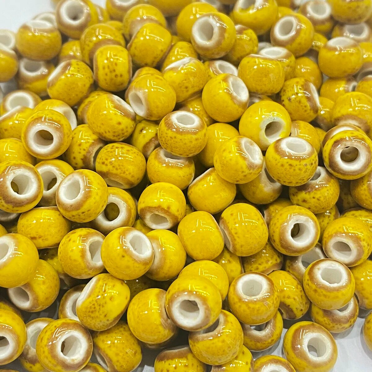 Керамические бусины-разделители 6 мм, 50 цветов, 100/200 шт Желтый, 100PCS, huanghuayou