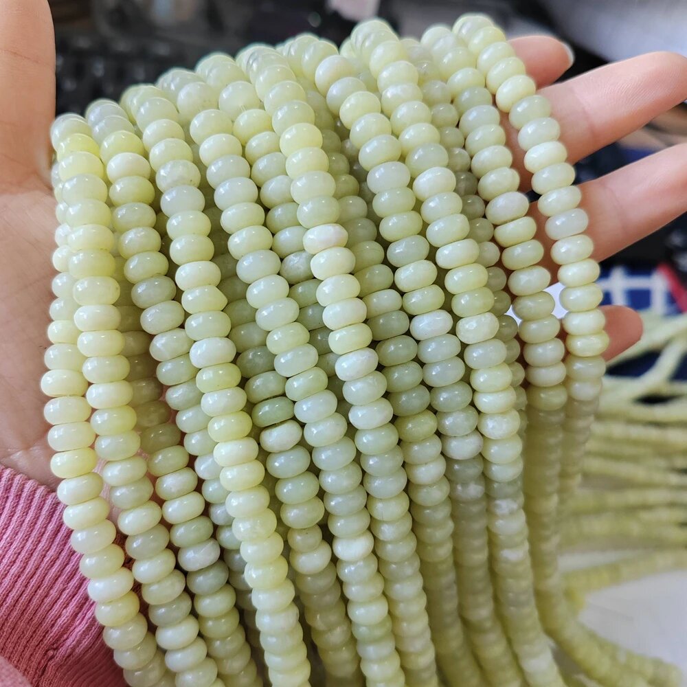 Бусины из лунного камня 5-8 мм, 76 шт, цвет 26 Lemon Jade