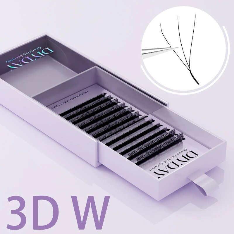 DIYDAY Ресницы 3D W, изгиб D, 8-15Mix