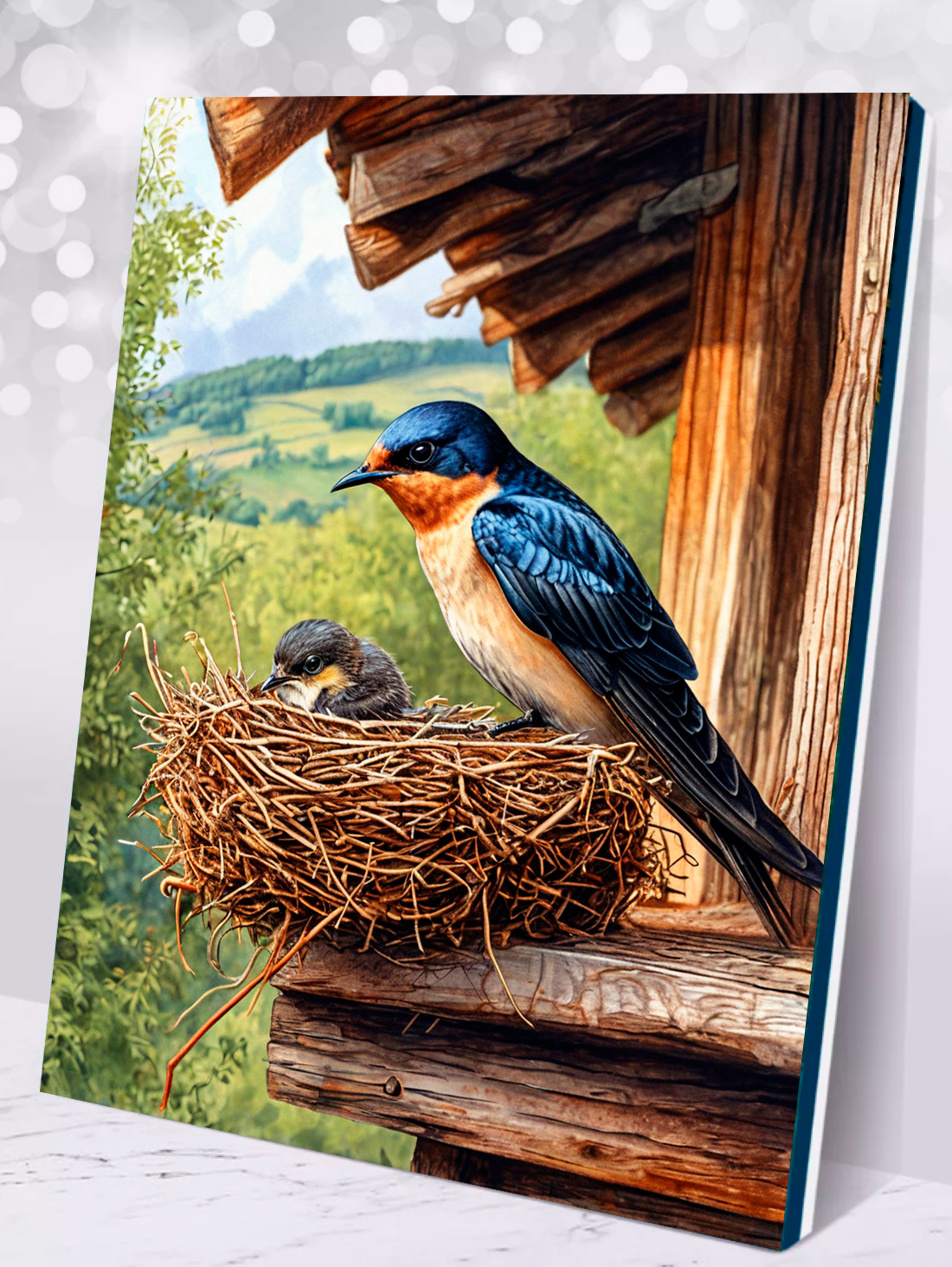 Картина по номерам "Ласточкино гнездо" 40х50 см, хлопковый холст на подрамнике, акрил, АртТойс