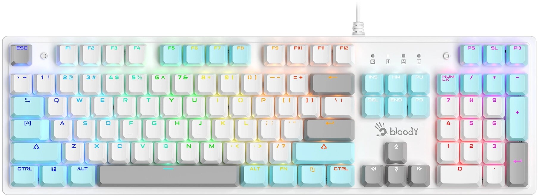 47114210020046 / Клавиатура A4TECH Bloody S520N, USB, белый
