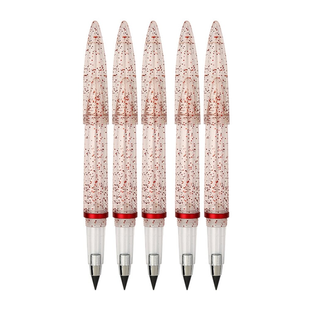 5pcs Акриловая вечная ручка заполненная пластиковая чернила без заточки