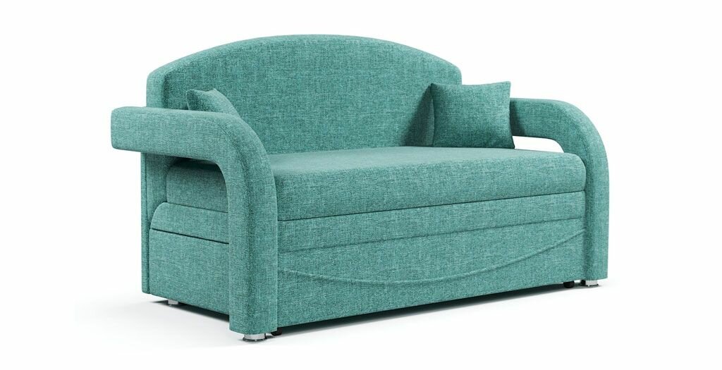 Диван-кровать Алекс 140, 165х80х87 см, рогожка Savana Lagoon, механизм Выкатной, детский диван раскладной