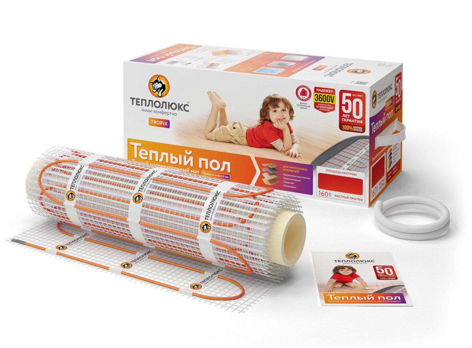 Мат нагревательный "Теплолюкс" Tropix МНН 160 Вт/1,0 кв. м 100035712600 Теплолюкс