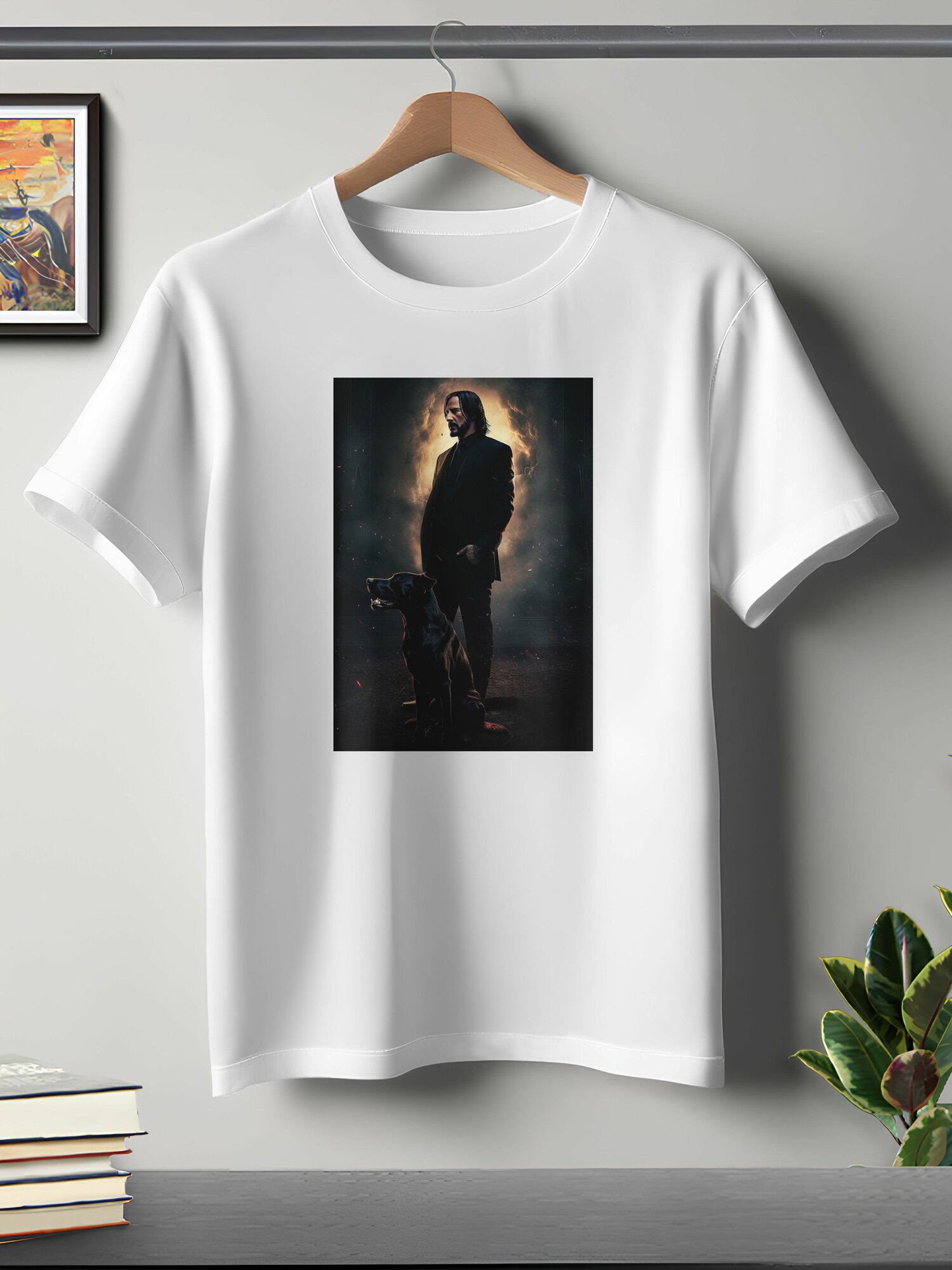 Футболка  Детская ONEQ 128 (8-9) размер с принтом Джон Уик, белая