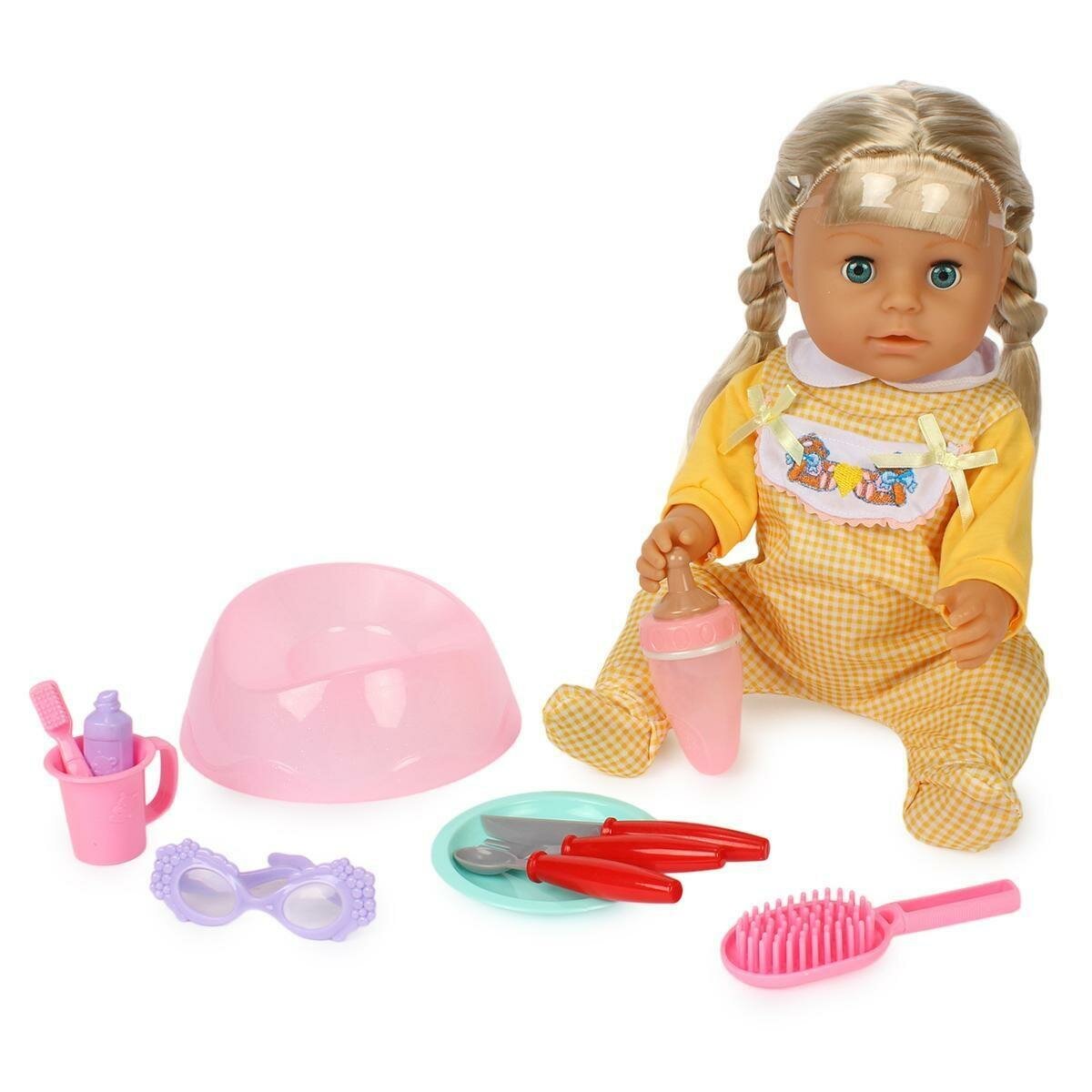 Интерактивный пупс с аксессуарами, 45 см, пьет, ходит на горшок, подвижные части