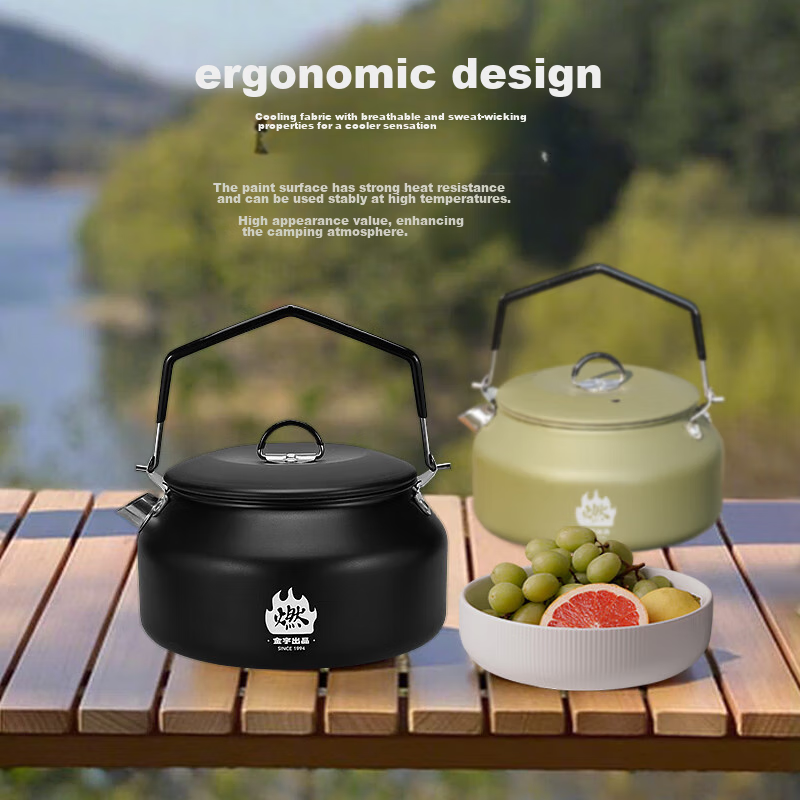 Jinyu Outdoor Kettle, Camping Water Kettle, Picnic Equipment, Stainless Steel Tea Kettle, Portable Stove, Camping Water Boiler