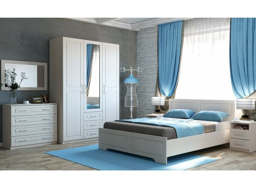 Модульная спальня, композиция 1, (Бодега белая/Сандал белый)