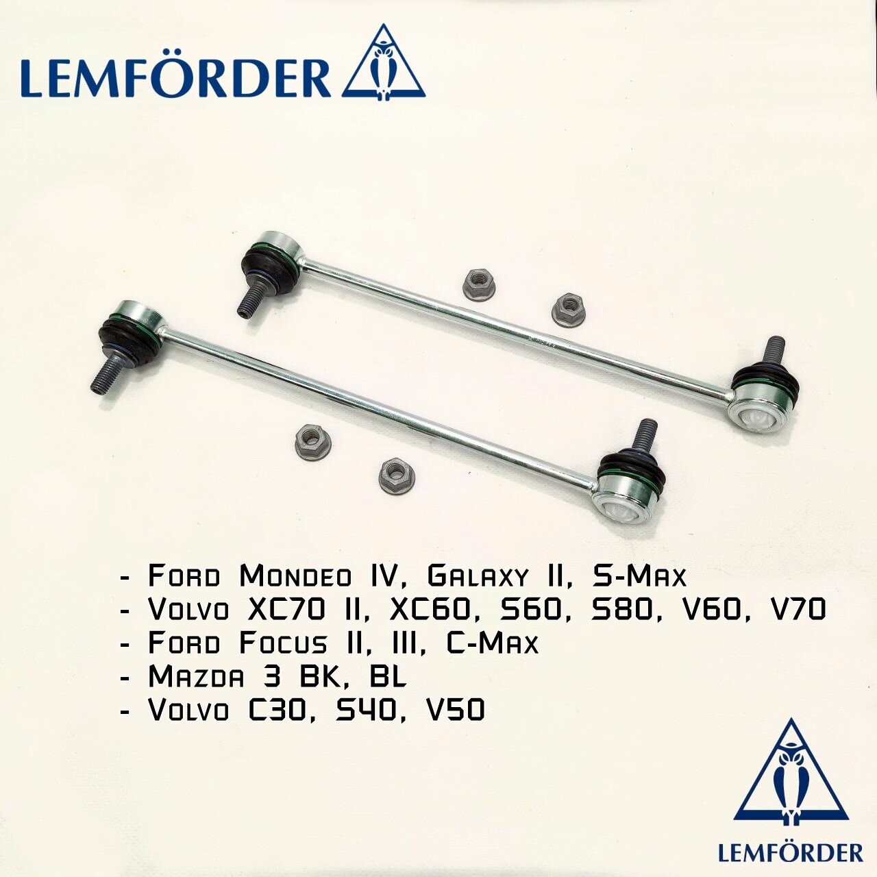 Передние стойки стабилизатора Lemforder для Ford Mondeo 4 S-Max Galaxy Volvo XC70 XC60 s60 s80 Focus 2 3, Mazda 3 Форд Фокус 2 Мазда 3