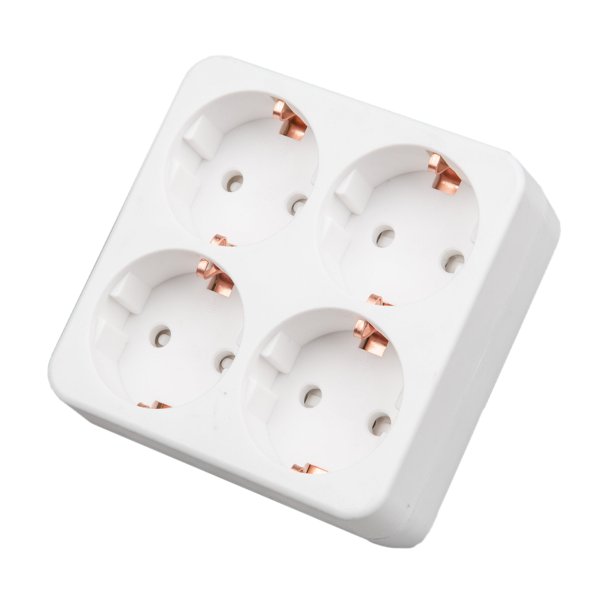 Четверник 4М 2П 16А З/К 250В белый 3500ВТ квадрат S-GES4-16S WHITE UNIEL