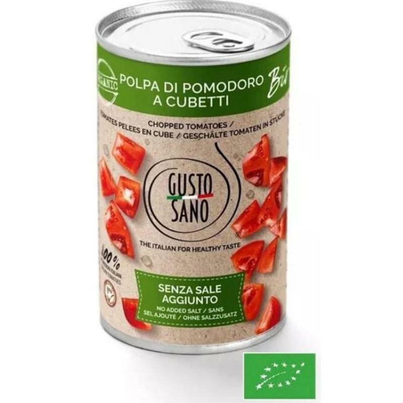 Помидоры резанные в собственном соку БИО Gusto Sano 400 г