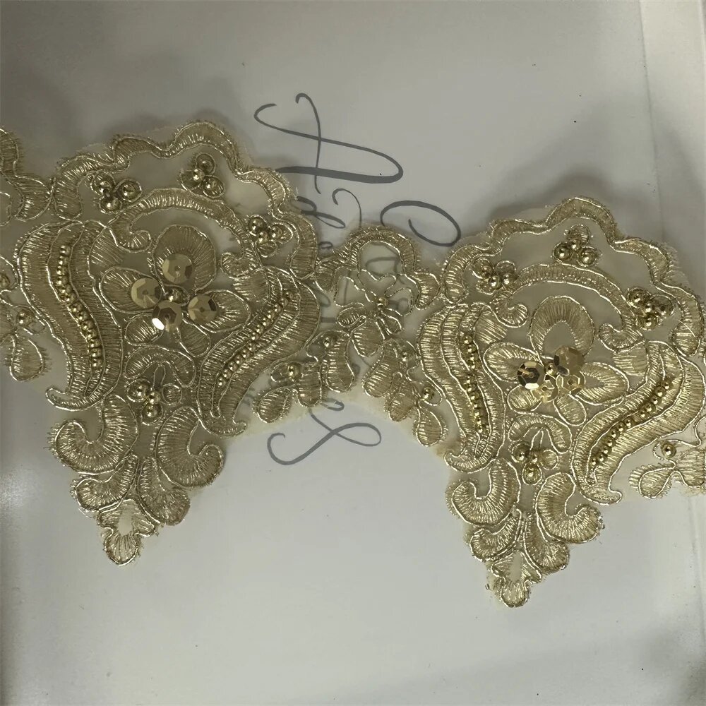 Бисерное кружево с блестками ywleiao для пошива женских платьев gold C