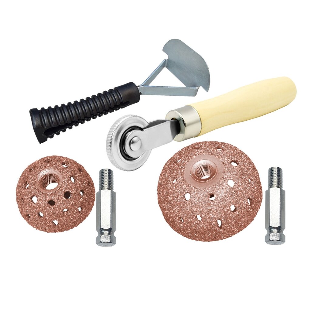 (Один комплект) Набор инструментов для ремонта шин-42 низкоскоростных скребка для прижимных колес 55,5 мм с деревянной ручкой