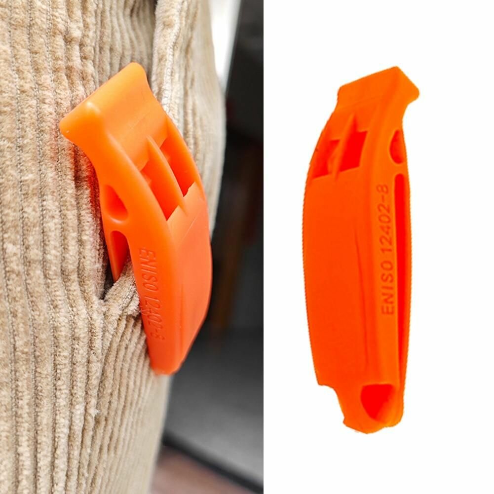 Свисток спасательный, спортивный, свисток-брелок туристический, цвет оранжевый