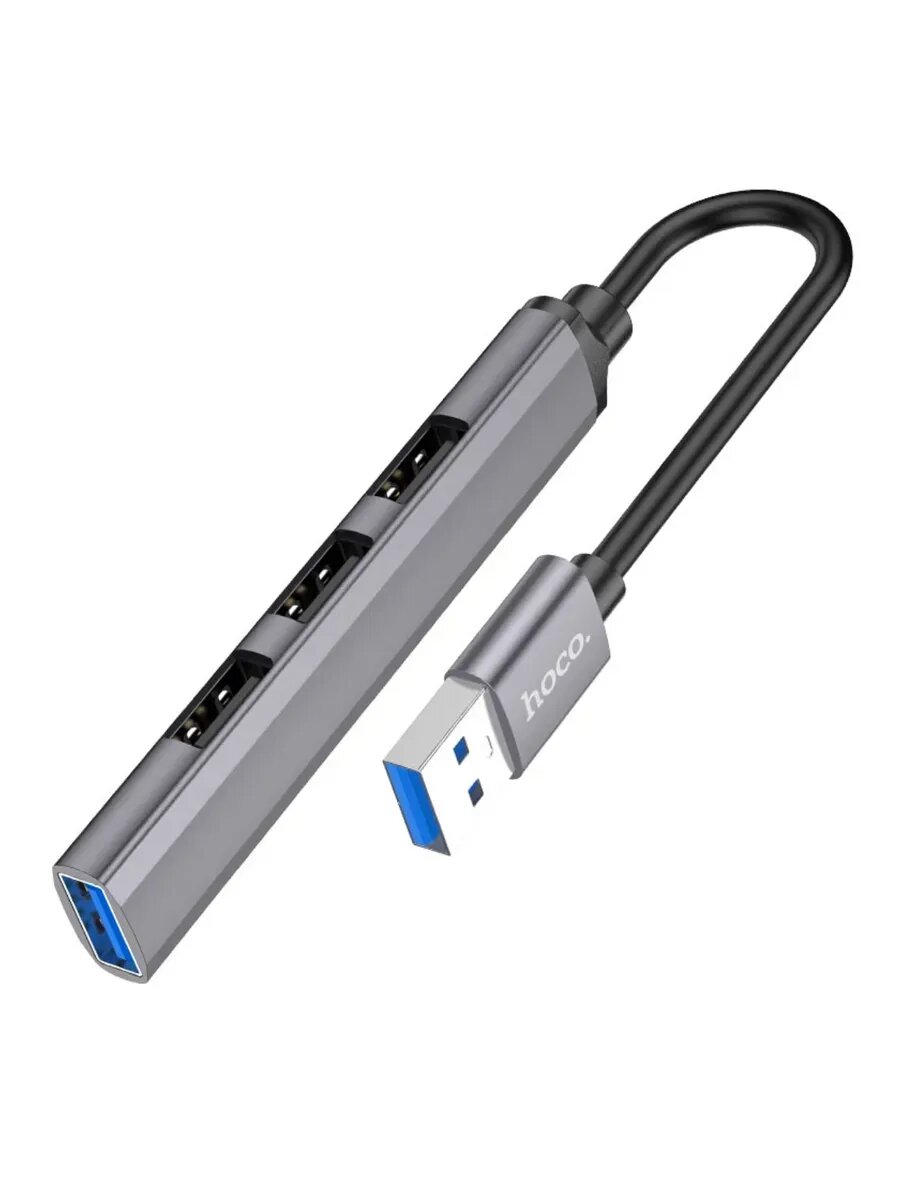 Разветвитель USB Mivo MH-4011, 灰色, для компьютера, 4 порта, type-с