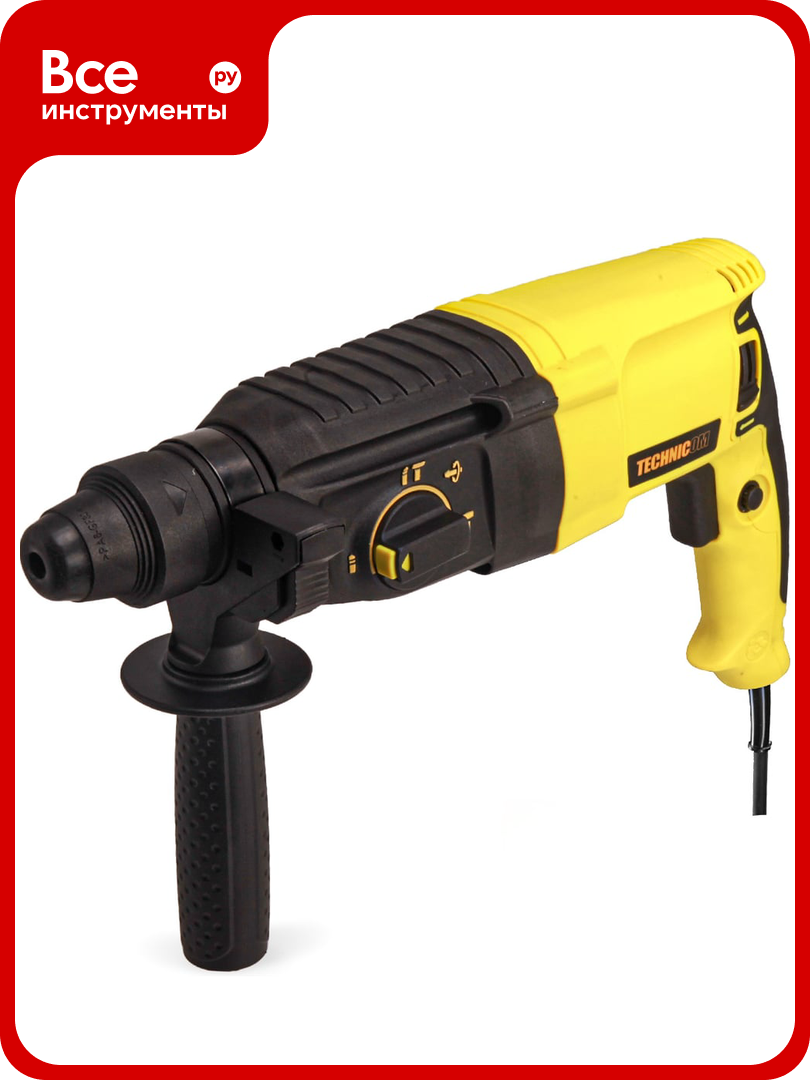 Перфоратор электрический TECHNICOM 800 Вт, 220 В, 900 об/мин, 4000 уд/мин TC-ERH26, функцией реверса