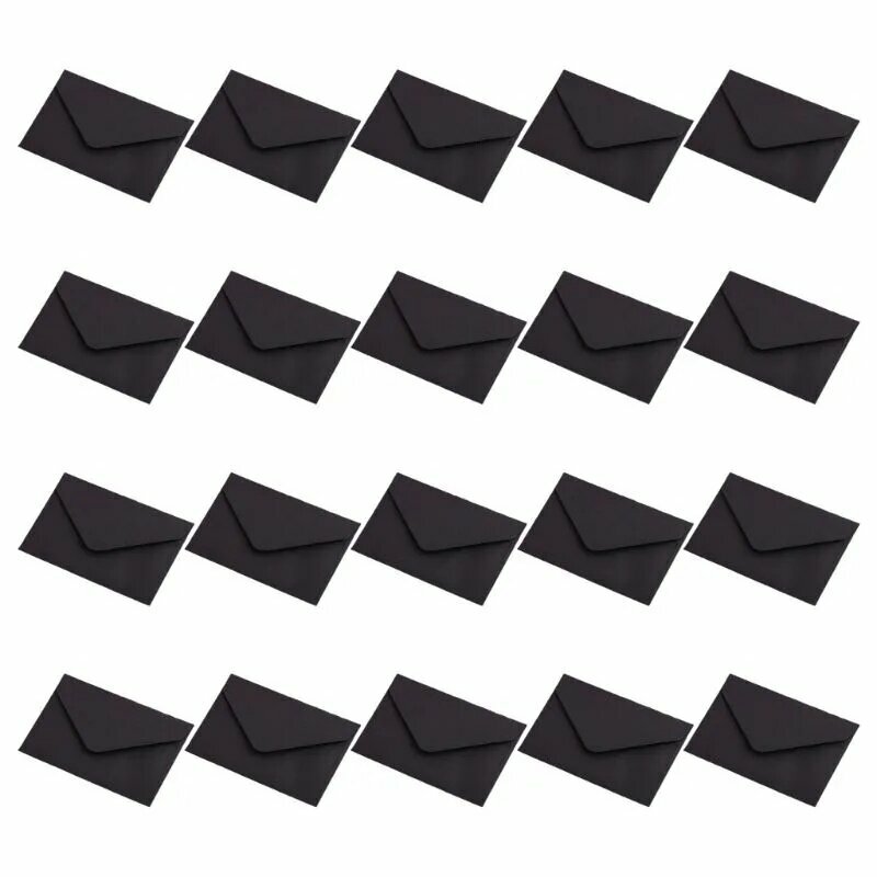 (20 шт) Квадратные мини-конверты в стиле ретро, конверты из свежей крафт-бумаги, маленькие поздравительные открытки, конверты ins-черные