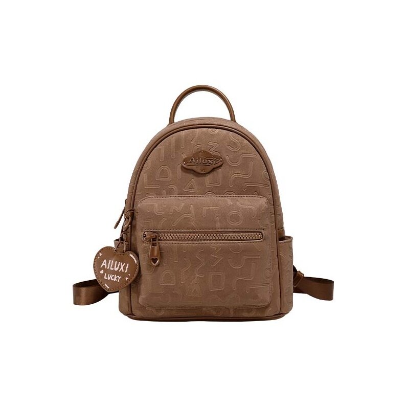 Рюкзак женский AILUXI флористический узор caramel brown small, 11 cm EU