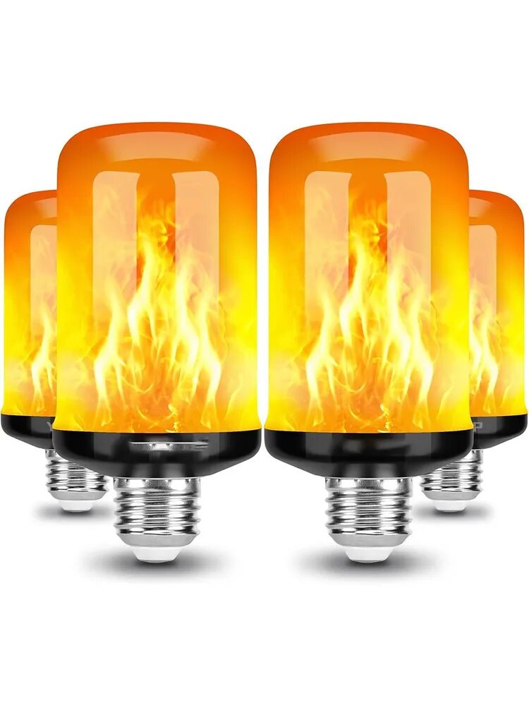 MQOUO Лампочка, 3 Вт, Люминесцентная (энергосберегающая) 2 шт. Flame эффект, цвет свечения: желтый