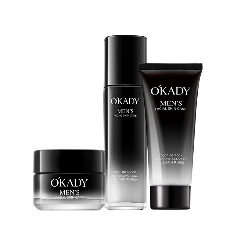 Мужской набор для ухода за лицом O'KADY OPI, Men's Volcanic Rock Purifying Hydrating Box 80g+50g+110ml 258499552, увлажняющий, контроль жира, очищение