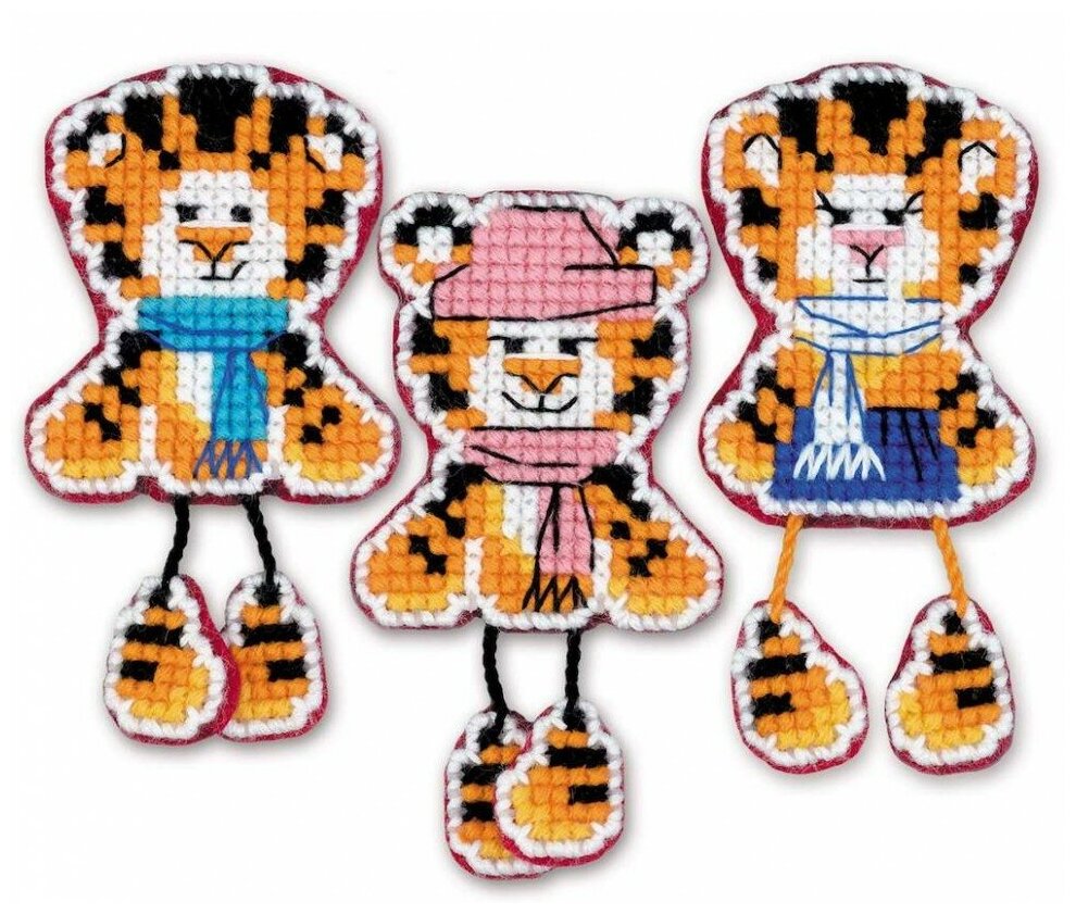 Набор для вышивания Риолис #1957АС Магниты «Тигрята», Счетный крест, 7 х 10 см