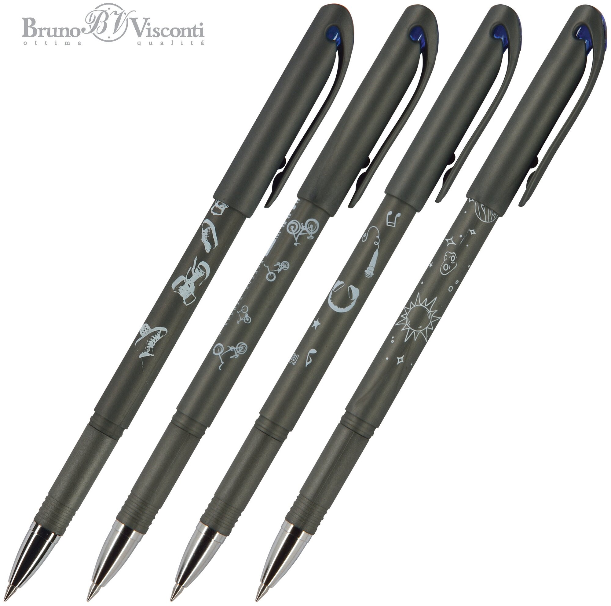 Ручкa BrunoVisconti, гелевая пиши-стирай, 0.5 мм, синяя, DeleteWrite «BOYS», Арт. 20-0234