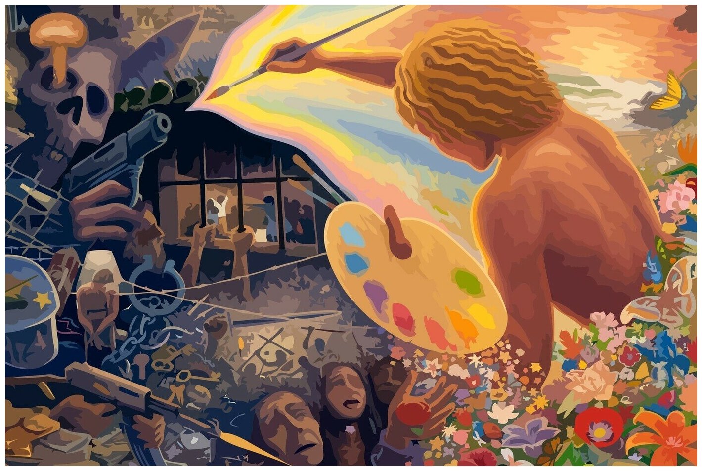 Картина по номерам на холсте эзотерика души тела космоса провидения таинств йога - 1660