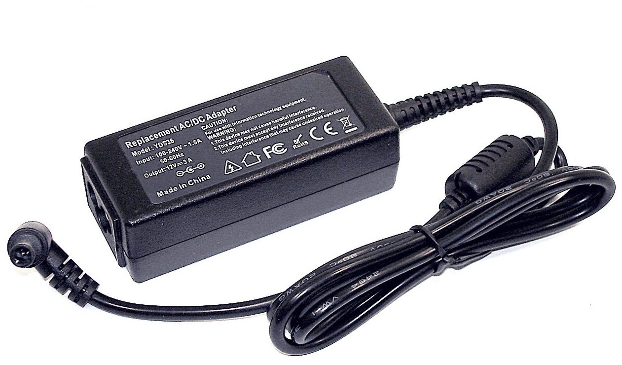 Блок питания для мониторов и телевизоров 12V 3A 36W 6.5x4.4 мм