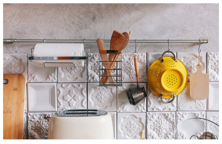 Рейлинговая система для кухни Доляна: базовый набор, 10 предметов, 1305805