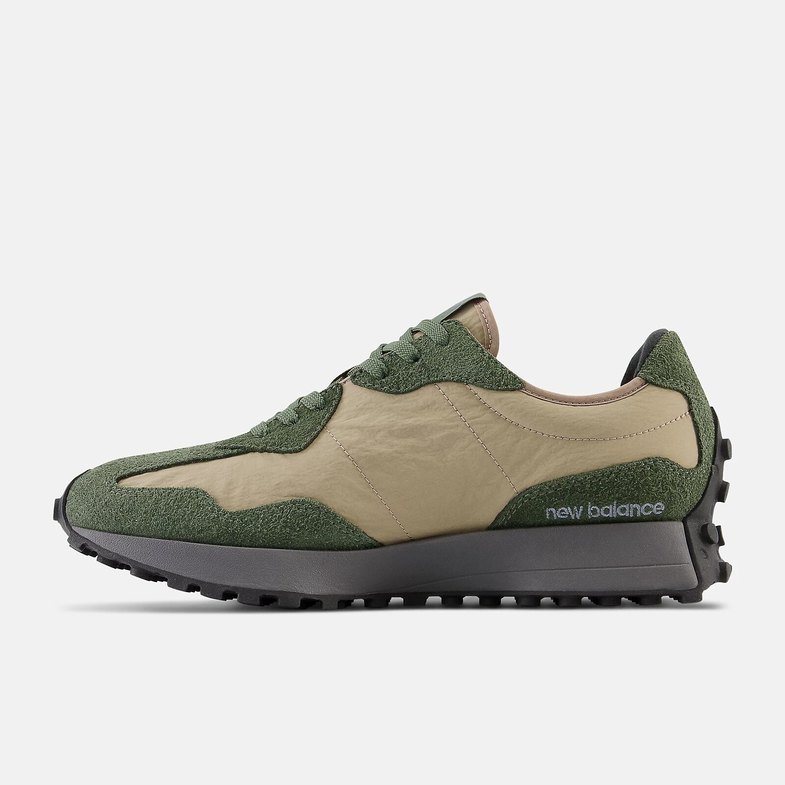 Кроссовки New Balance 327, размер 10 US, зеленый/бежевый — фото 1