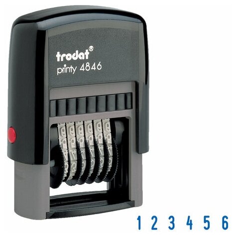 Нумератор 6-разрядный, оттиск 25х4 мм, синий, TRODAT 4846, корпус черный
