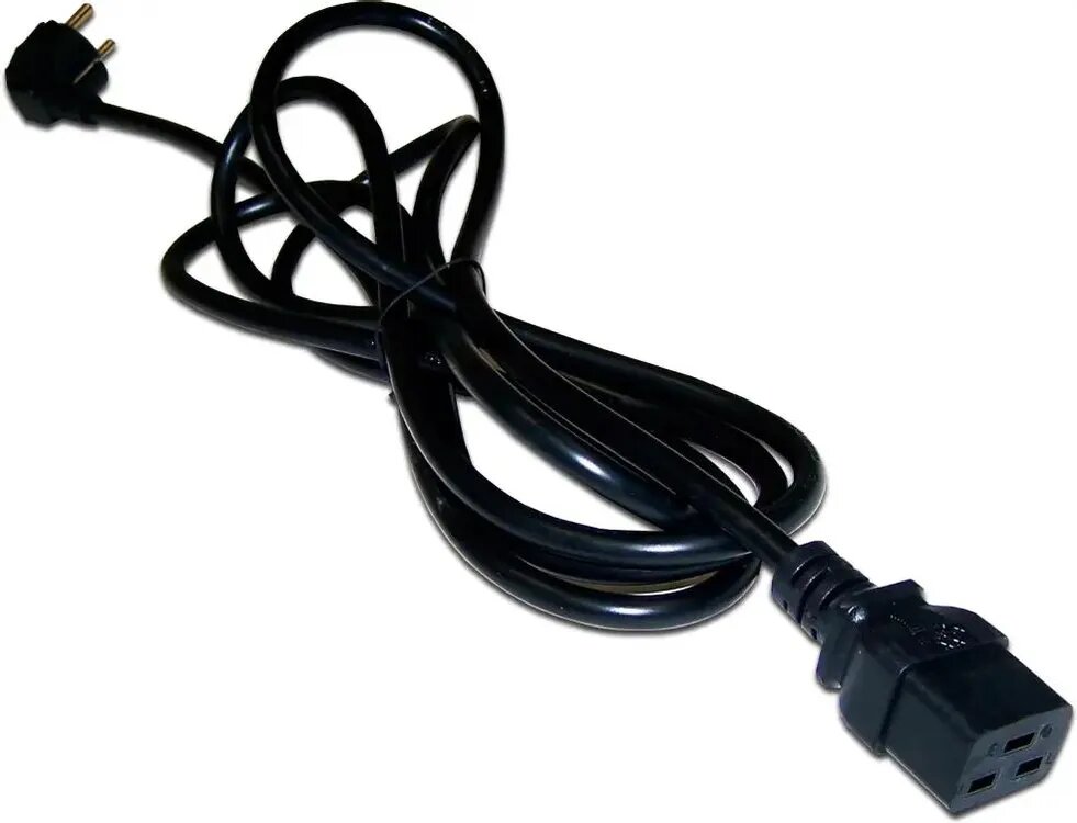 Шнур питания Lanmaster (LAN-PP19/SHA-3.0-BK) C19-Schuko проводник. 2x1.5мм2 3м 220В 16А черный