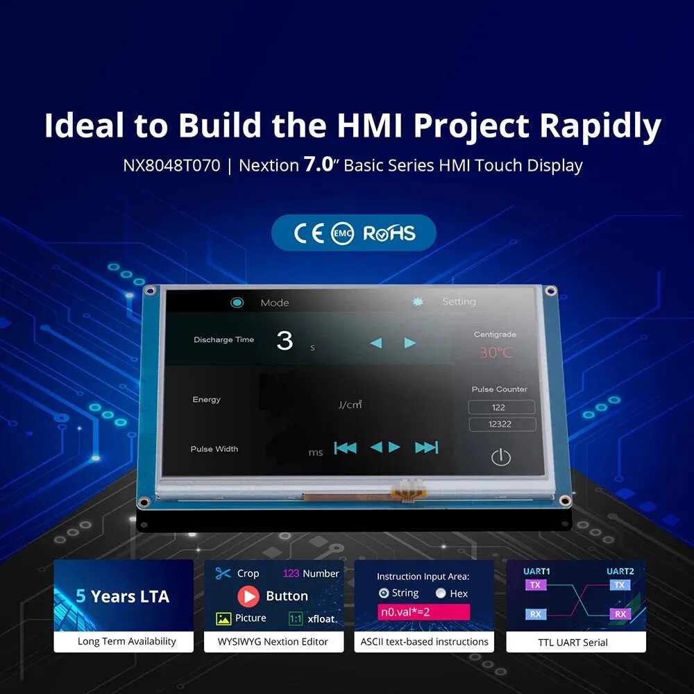 Nextion NX8048T070 7" HMI TFT ЖК-модуль