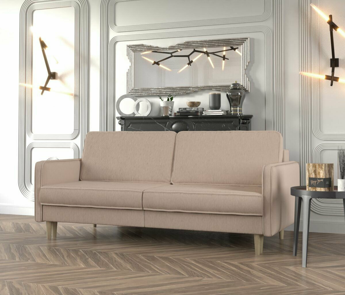 Диван прямой Монэ бежевый